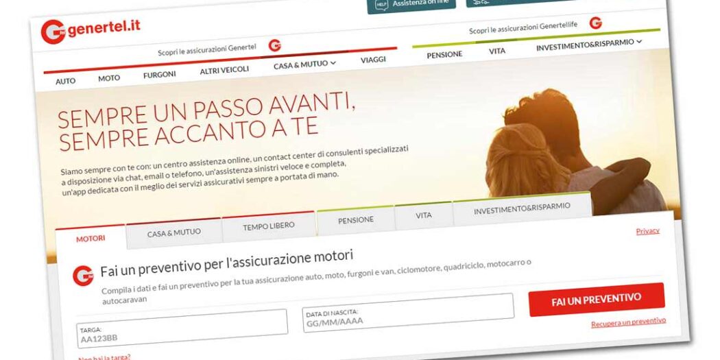 Genertel: "numero verde" e sito per preventivo RCA, contatti